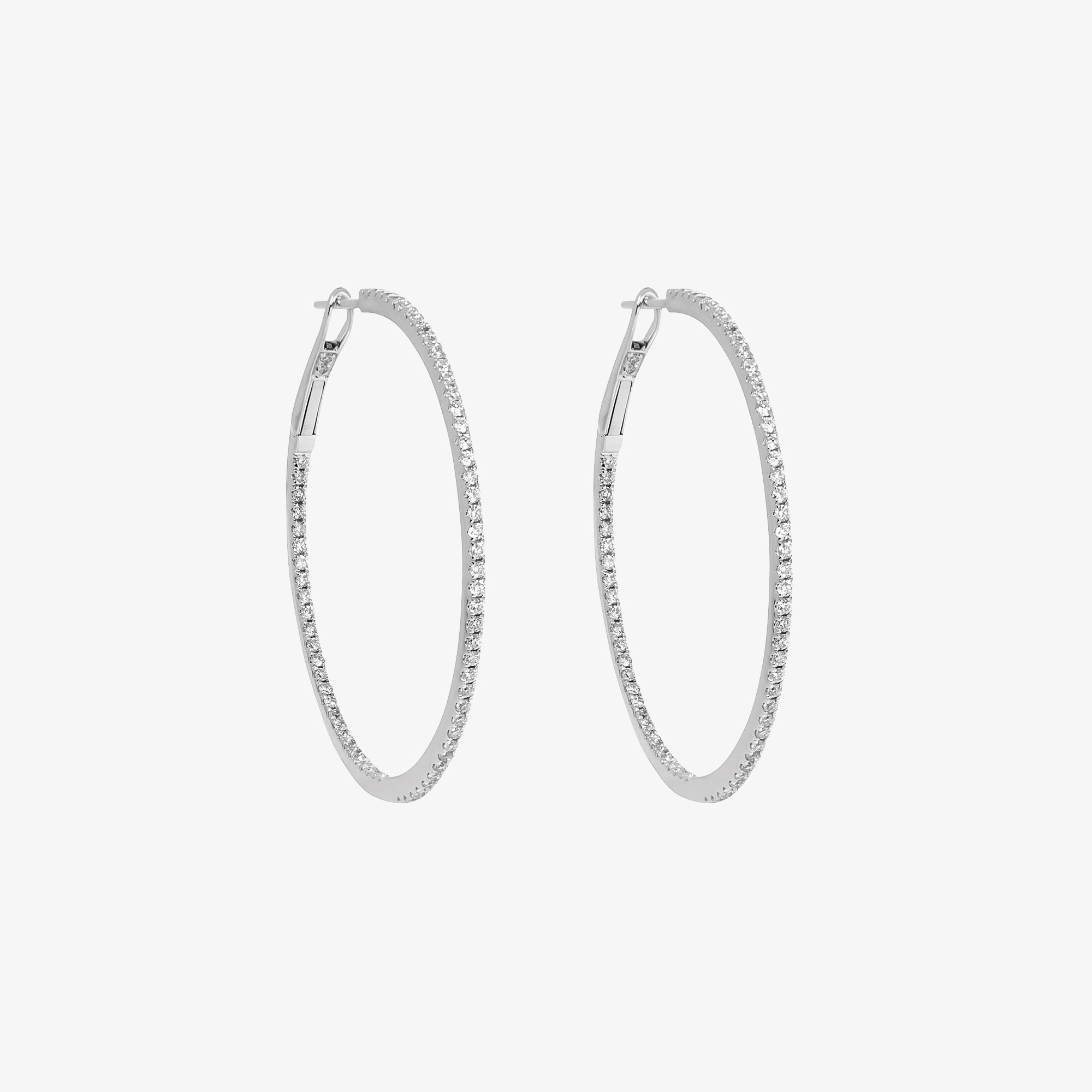 White gold hoops with diamonds | Venetia Vildiridis E-Shop