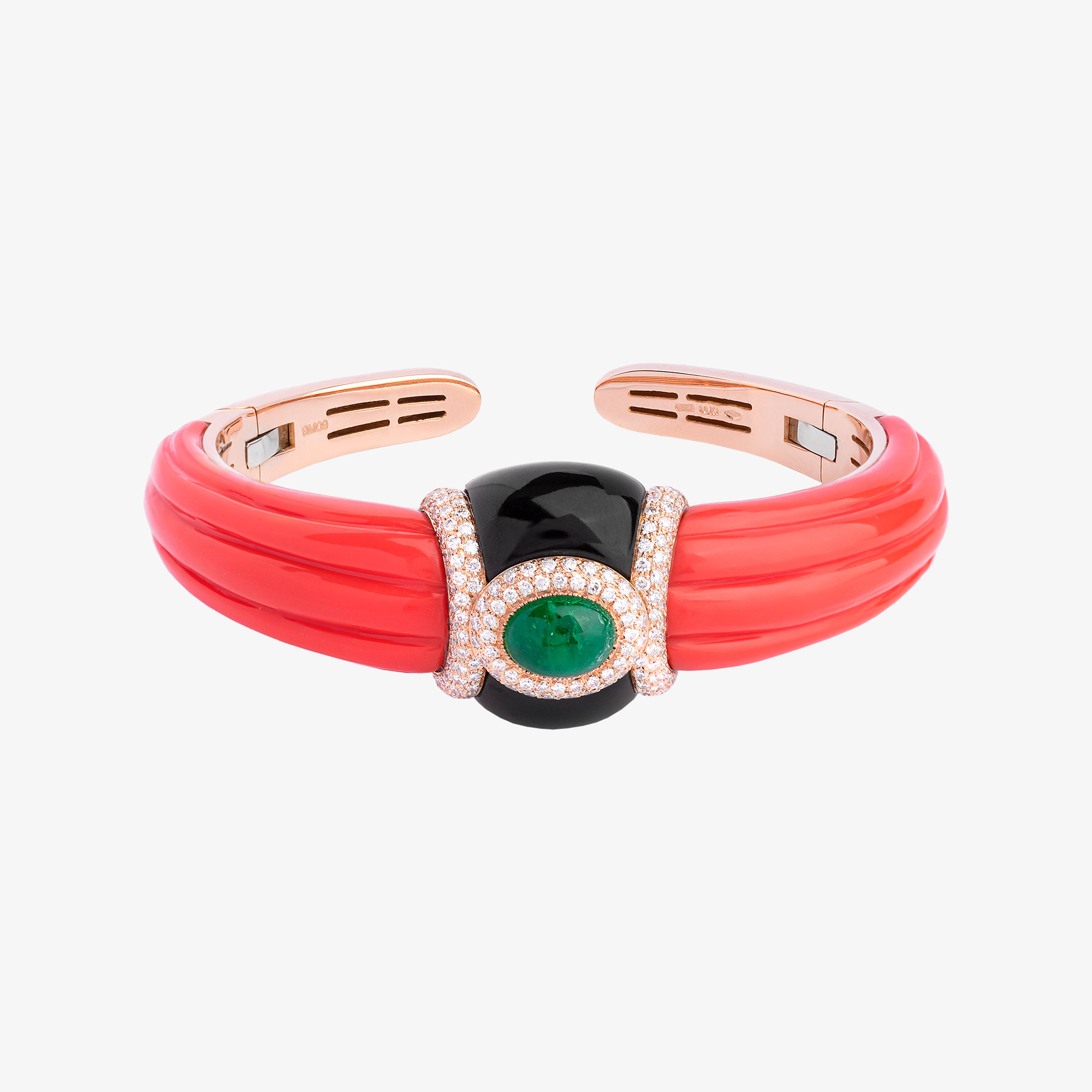 Art deco Coral bangle bracelet | Venetia Vildiridis E-Shop