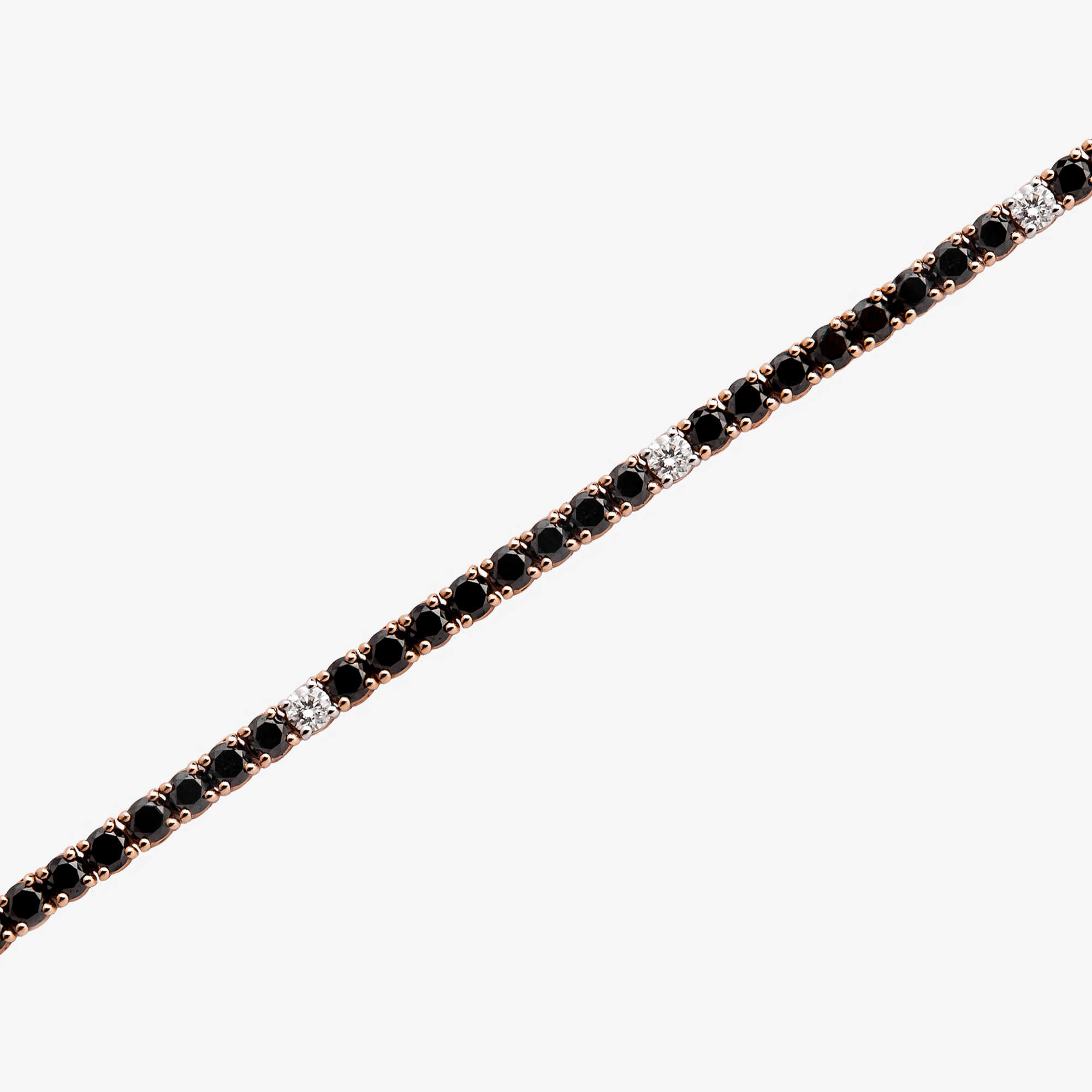 Pink Gold Black Diamond Tennis Bracelet Venetia Vildiridis E Shop