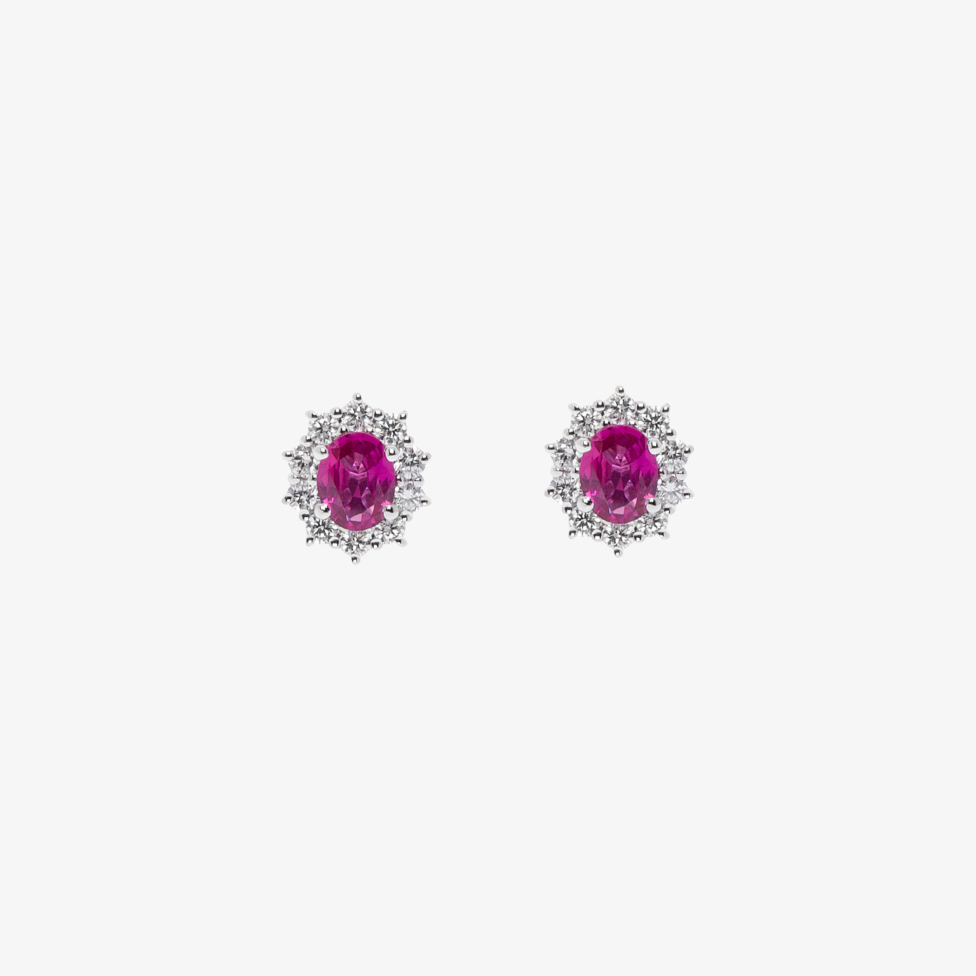 White gold ruby rosette earrings | Venetia Vildiridis E-Shop