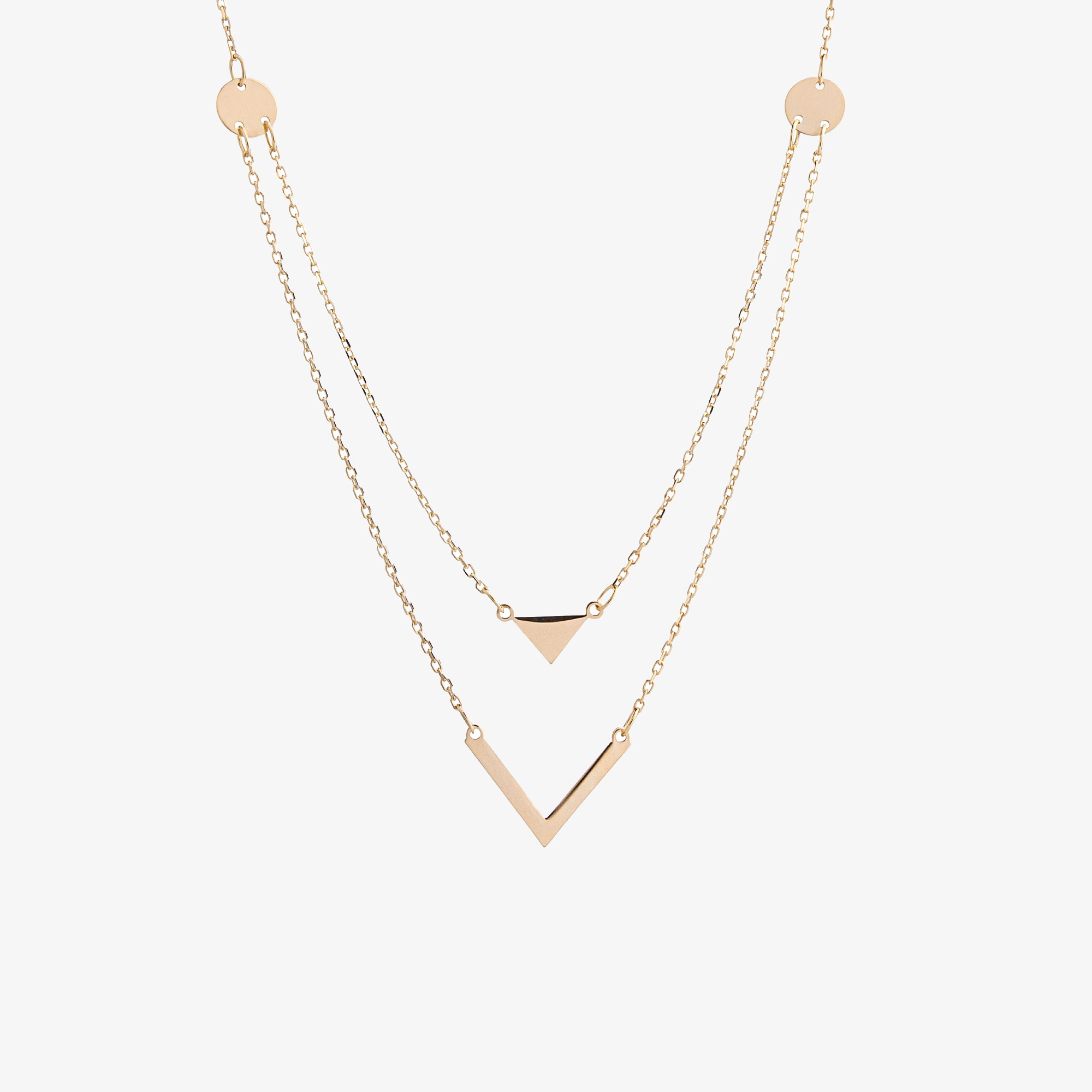 Gold double chain pointy necklace | Venetia Vildiridis E-Shop