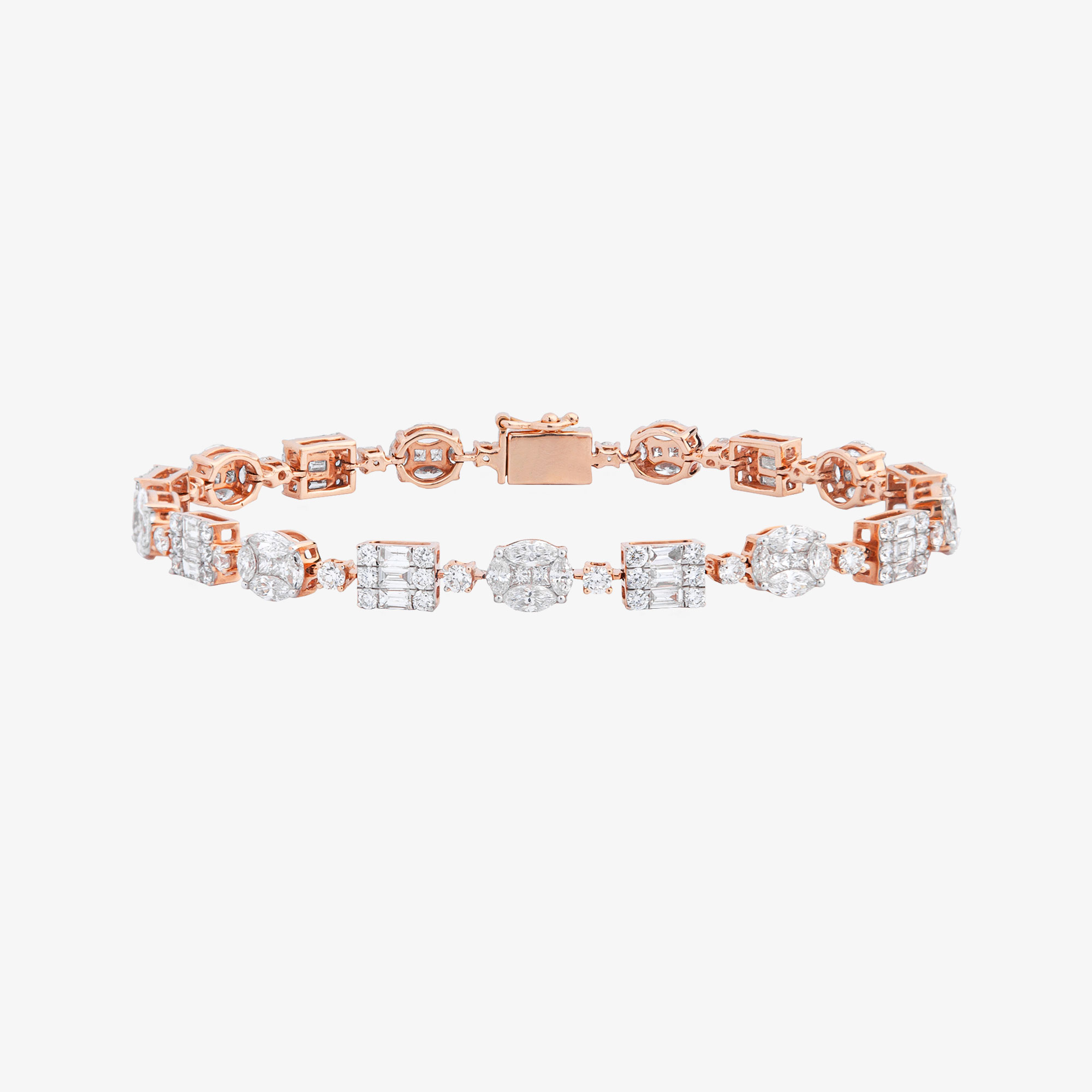 Pink gold invisible diamond bracelet | Venetia Vildiridis E-Shop