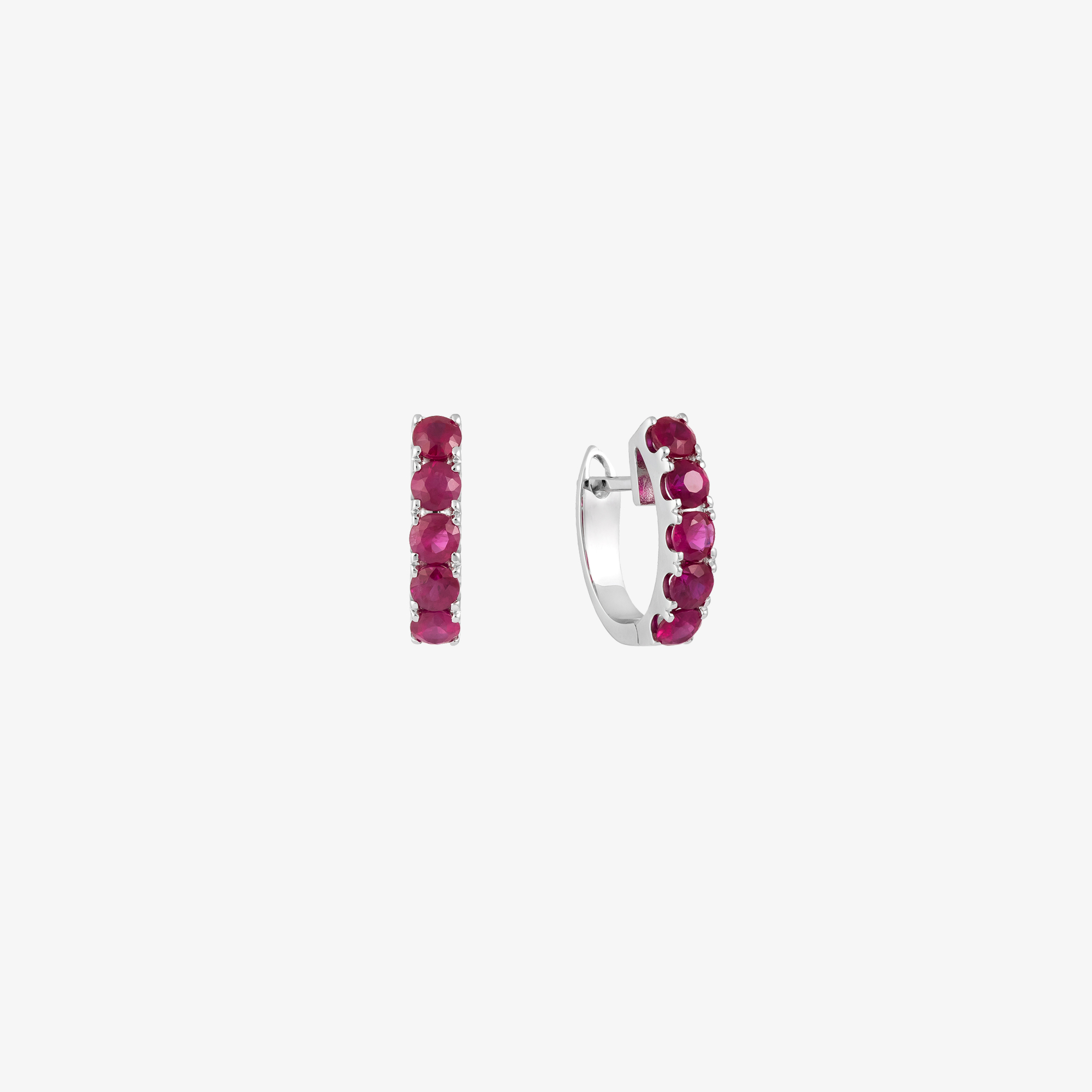 White gold ruby hoops | Venetia Vildiridis E-Shop