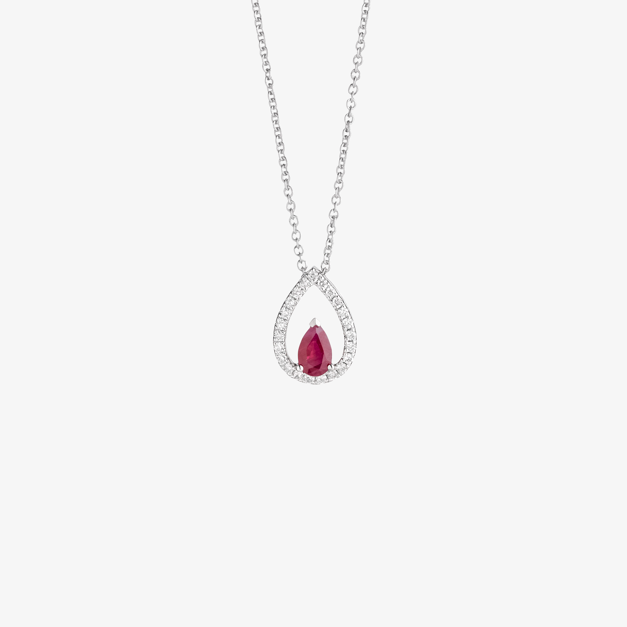 Drop outline ruby pendant | Venetia Vildiridis E-Shop