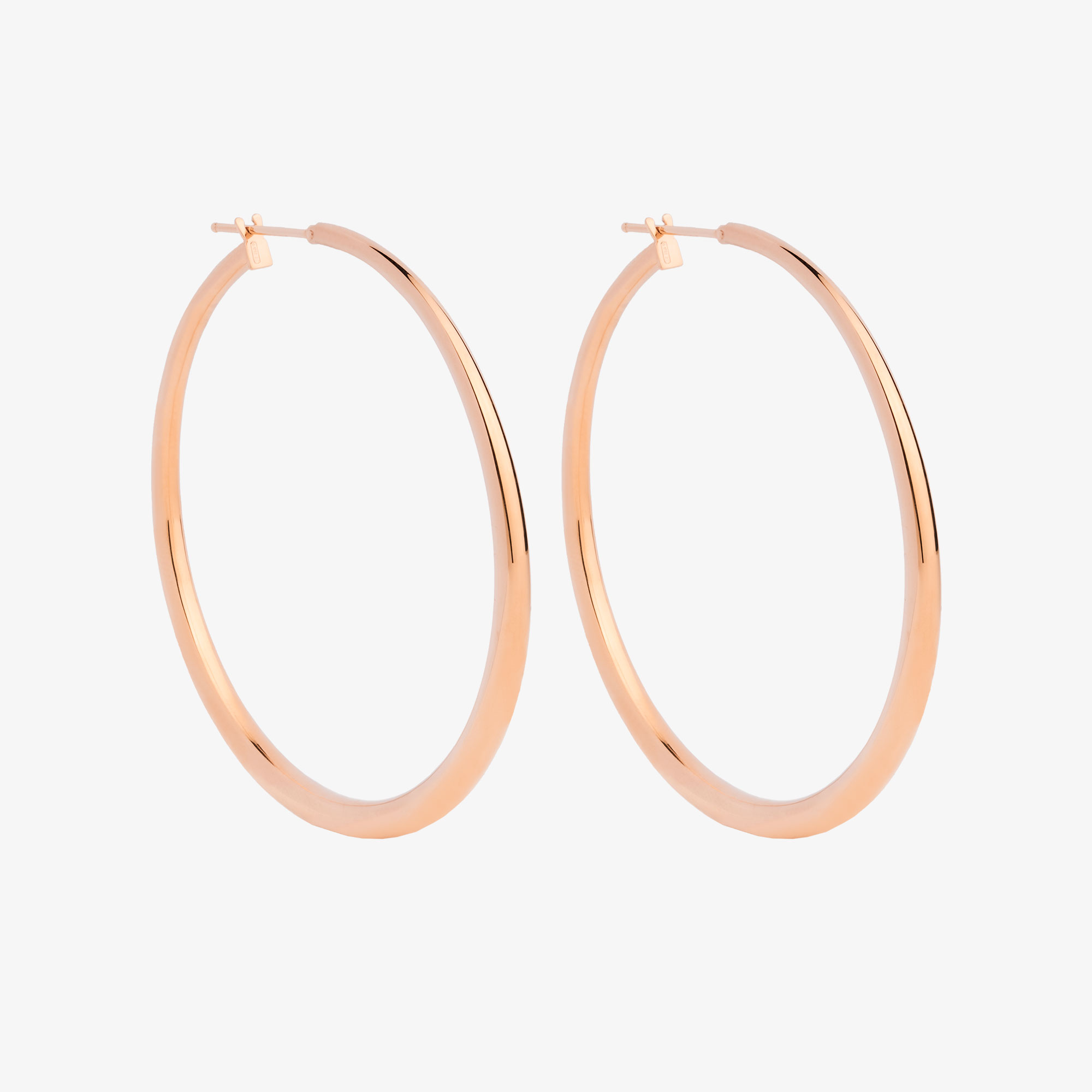 Big pink gold plain hoops | Venetia Vildiridis E-Shop