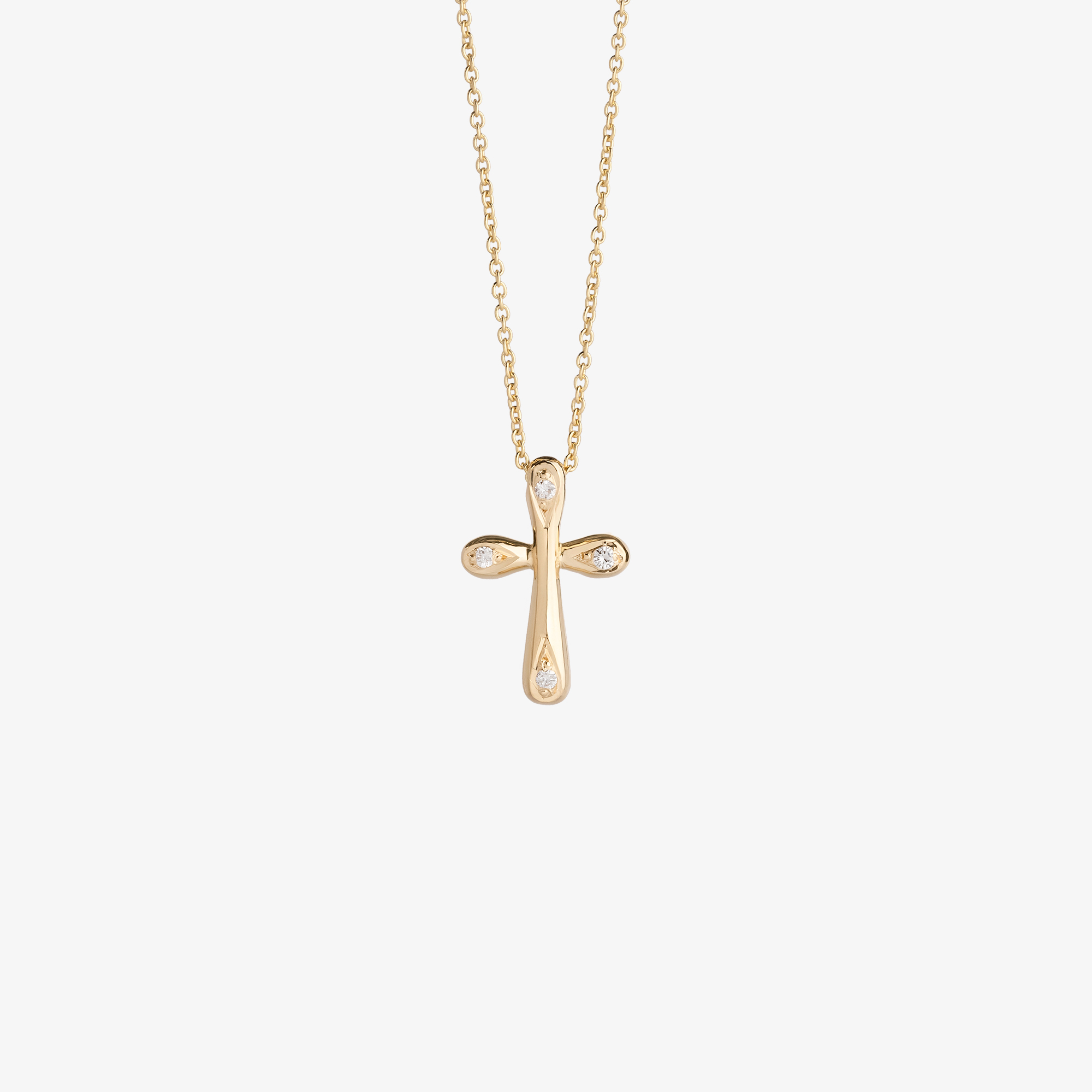 Small gold cross with diamonds | Venetia Vildiridis E-Shop