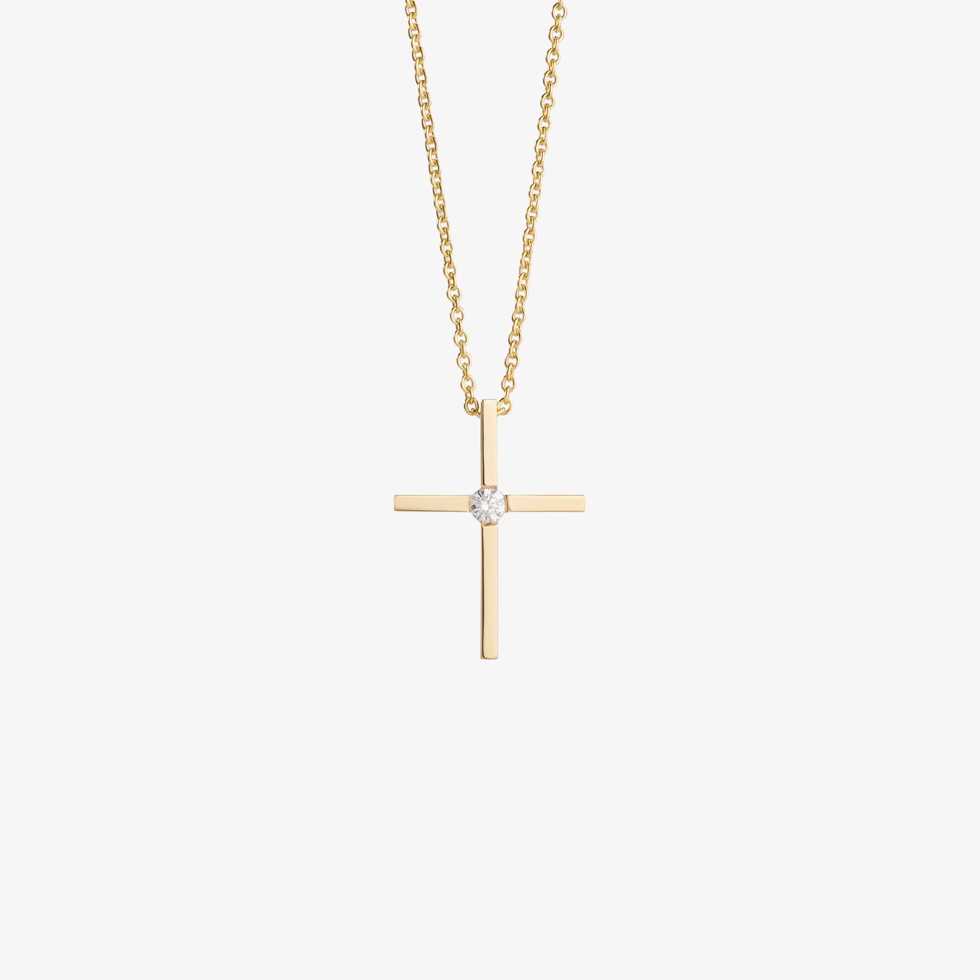 Gold cross with a diamond | Venetia Vildiridis E-Shop