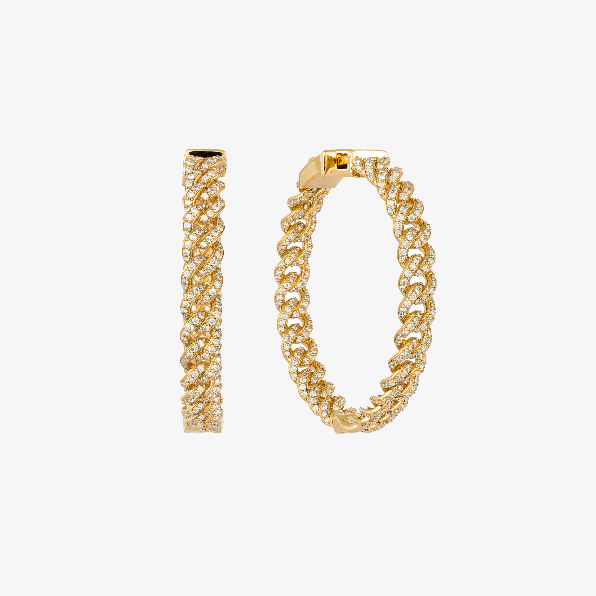 Big chain hoops with diamonds | Venetia Vildiridis E-Shop