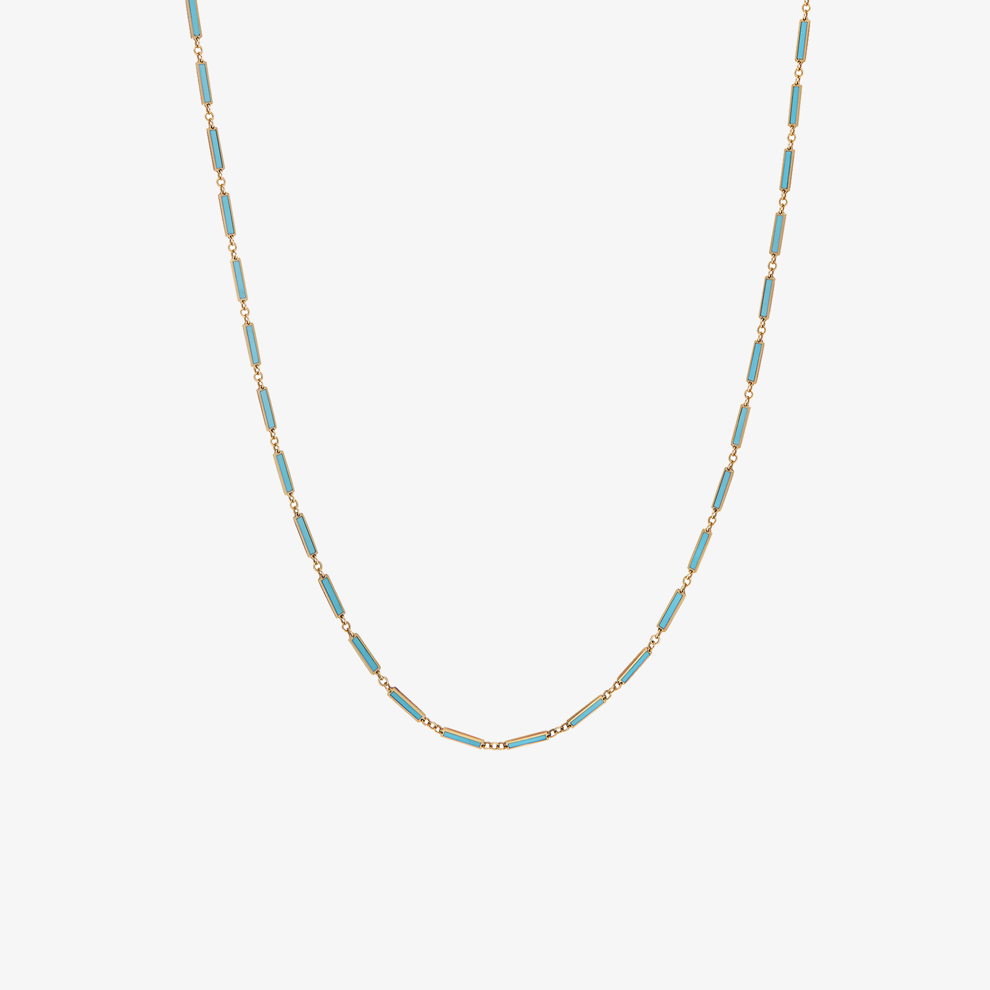 Maura Green gold chain with turquoise | Venetia Vildiridis E-Shop