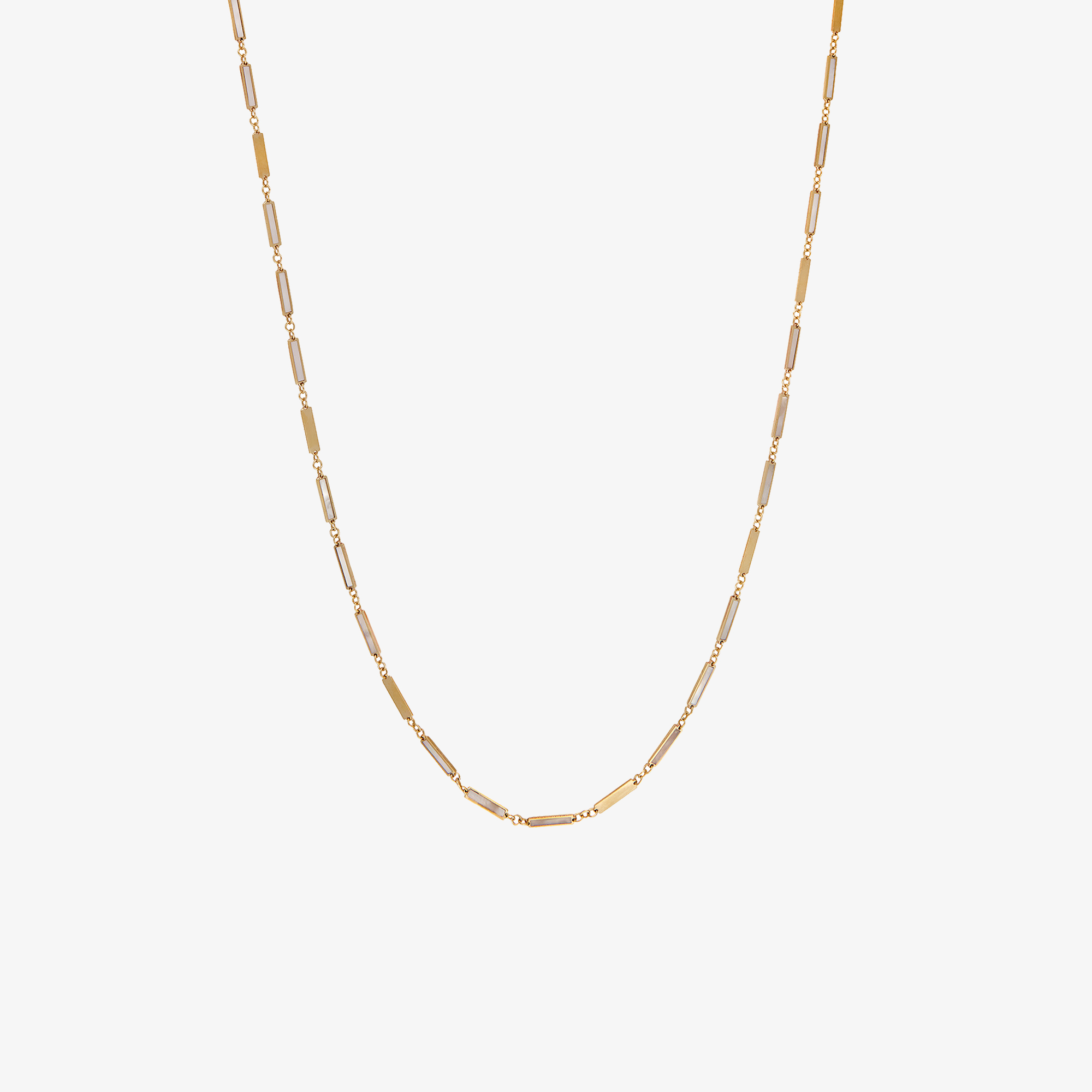 Maura Green gold chain with mother of pearl | Venetia Vildiridis E-Shop