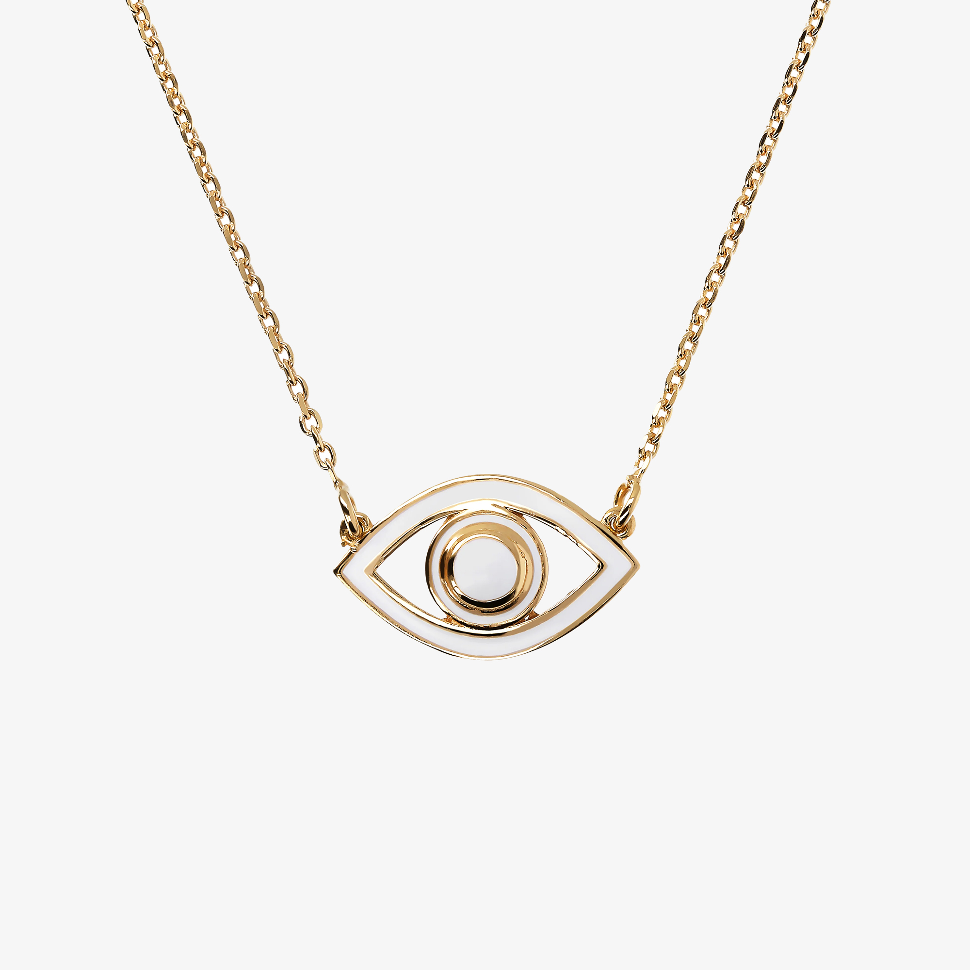 Netali Nissim silver necklace with evil eye white | Venetia Vildiridis ...