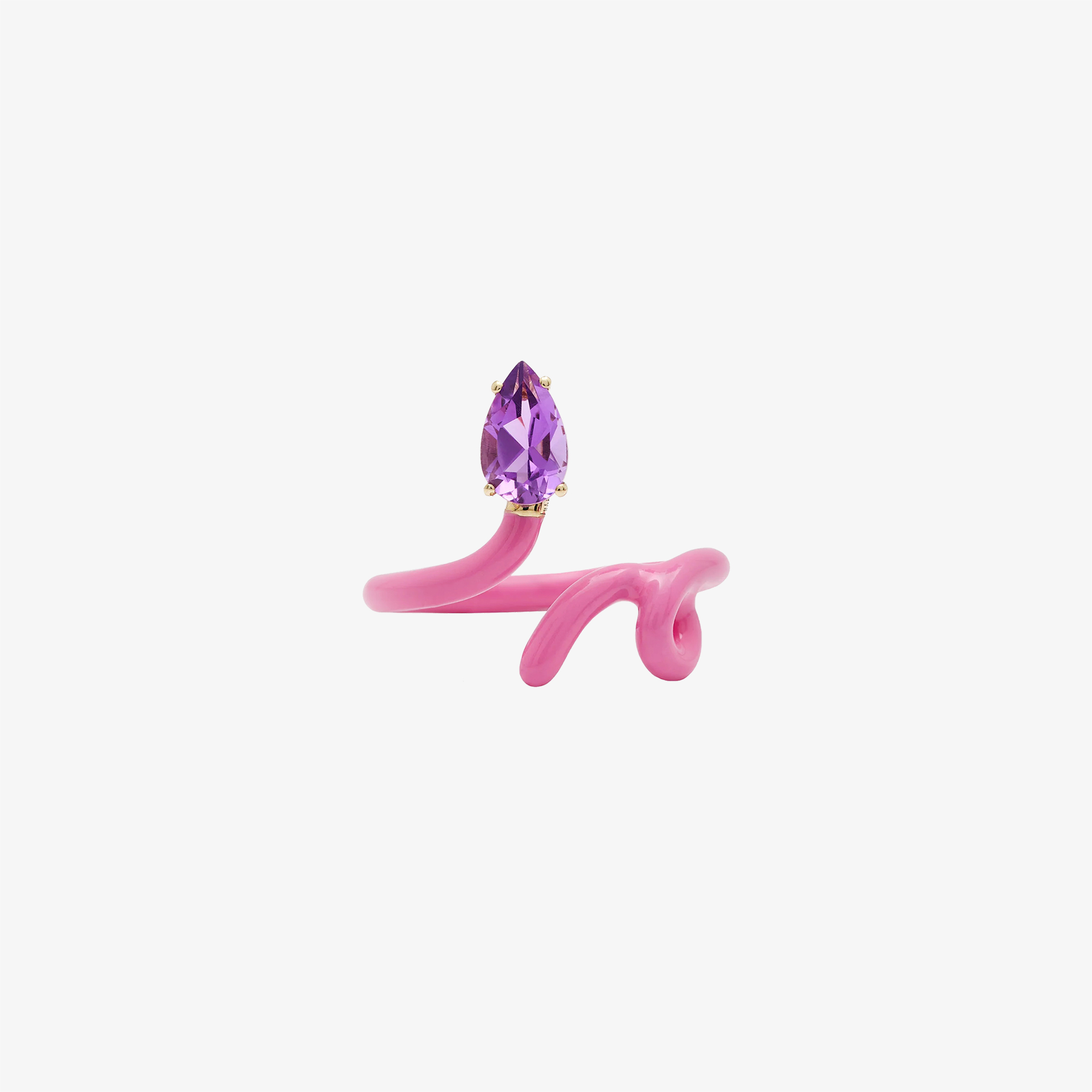 Bea Bongiascia fun ring with pink enamel and amethyst | Venetia ...