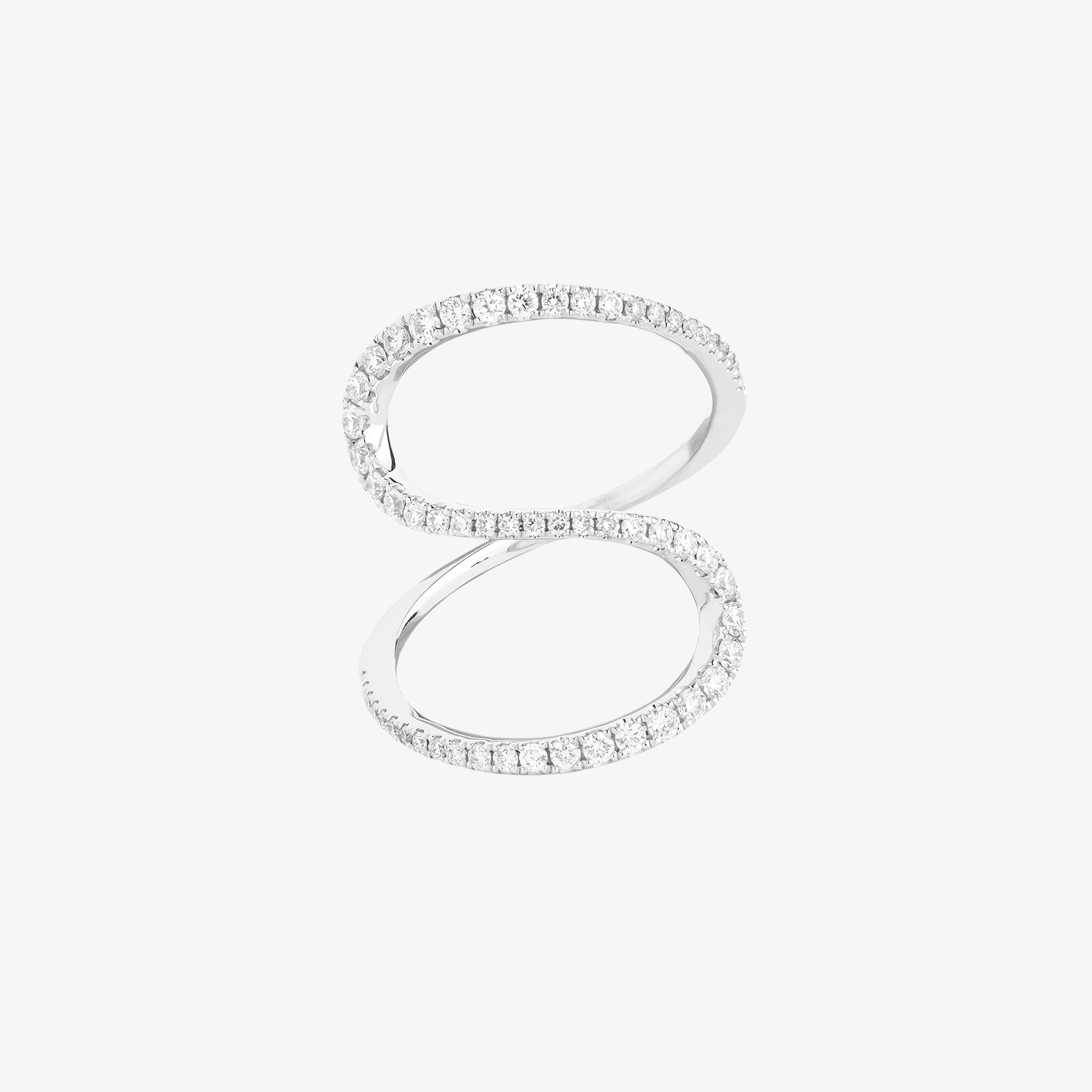 Modern white gold ring with diamonds | Venetia Vildiridis E-Shop