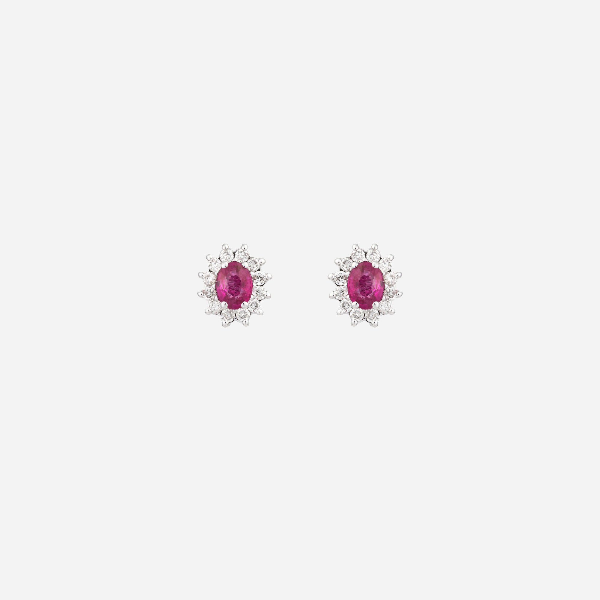 White gold ruby rosette studs | Venetia Vildiridis E-Shop