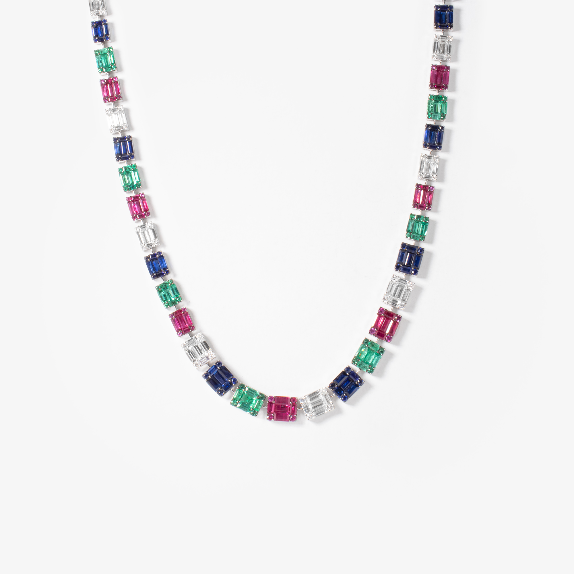 Triple mix invisible rainbow necklace | Venetia Vildiridis E-Shop