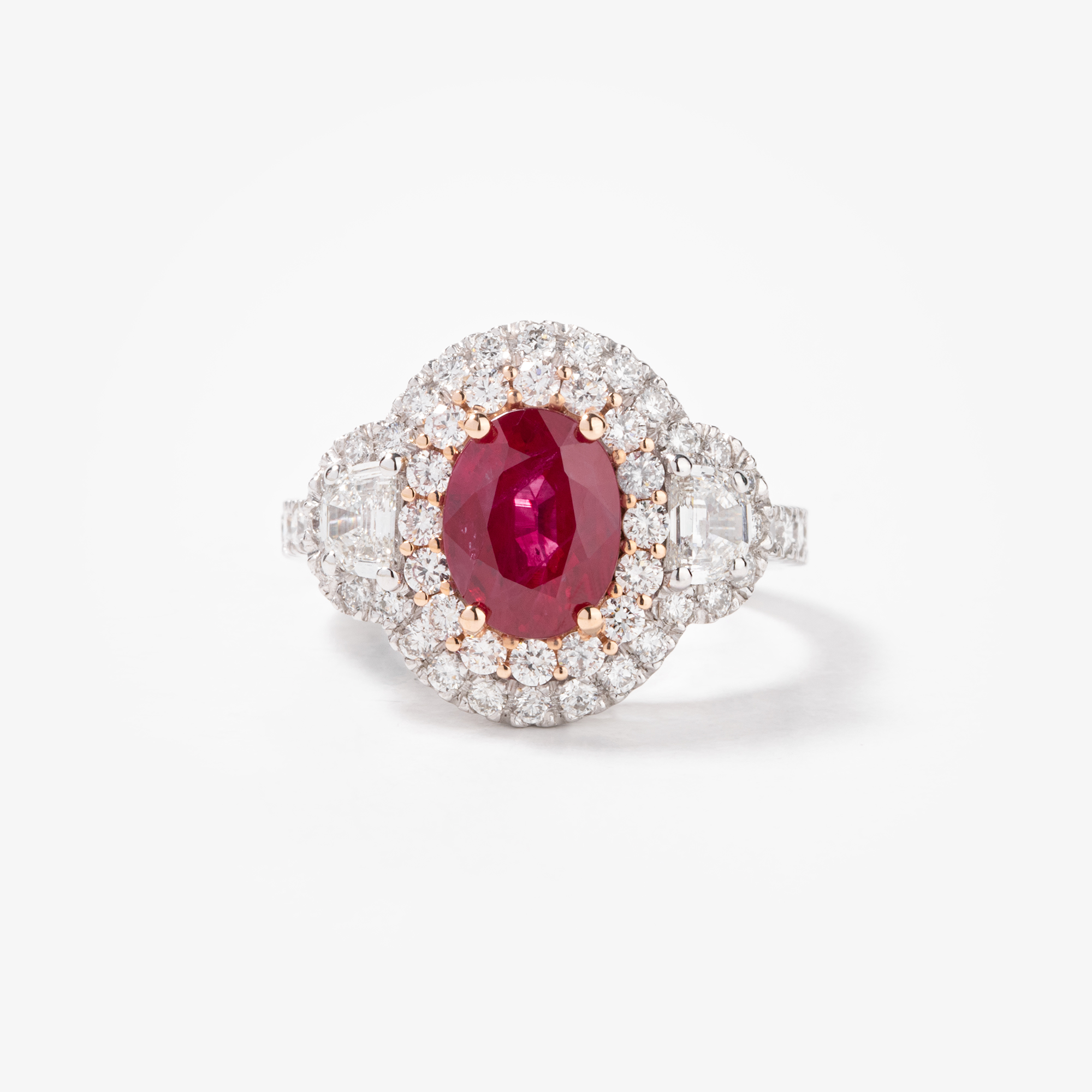 Impressive large ruby ring with diamonds | Venetia Vildiridis E-Shop