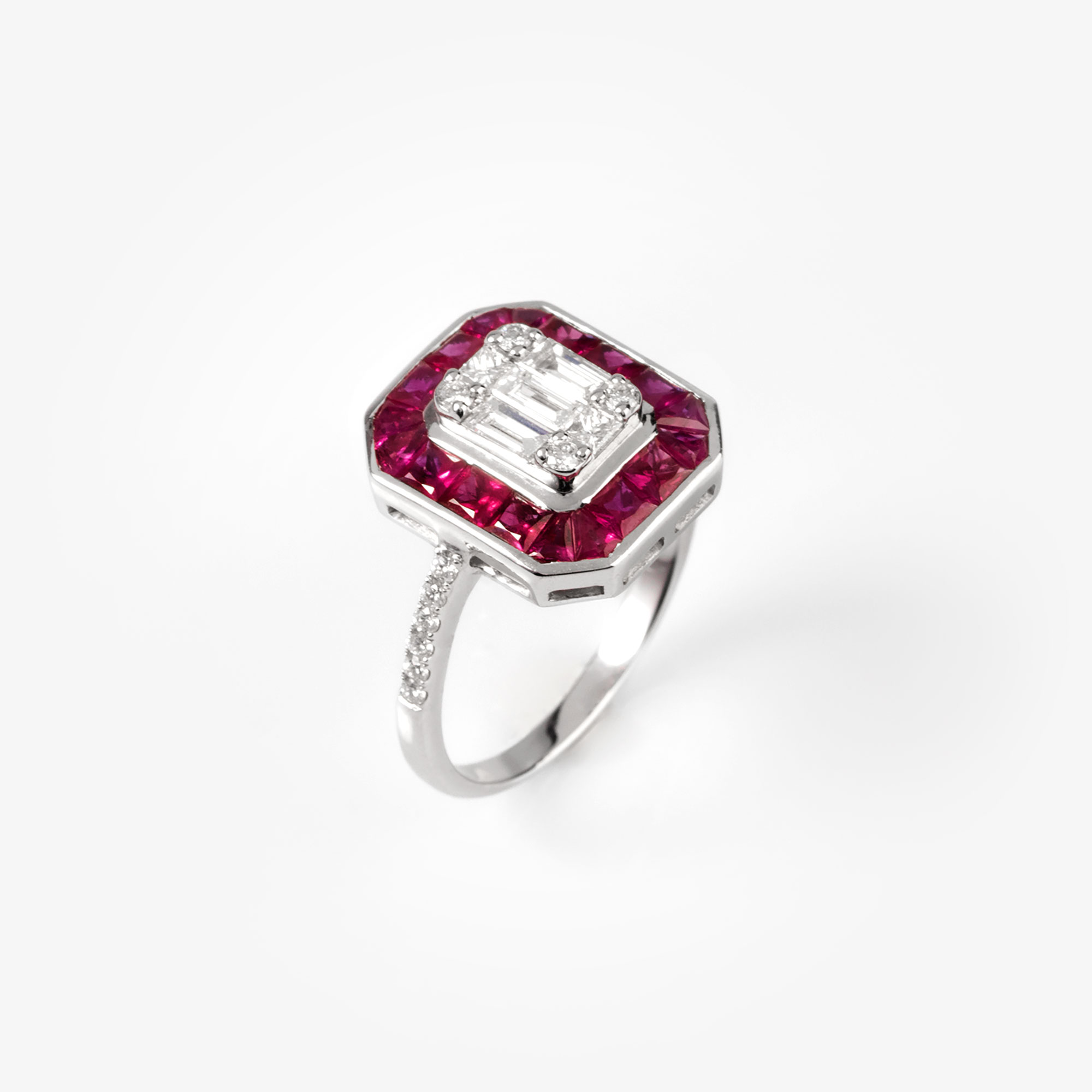 Ruby minimal invisible setting ring | Venetia Vildiridis E-Shop