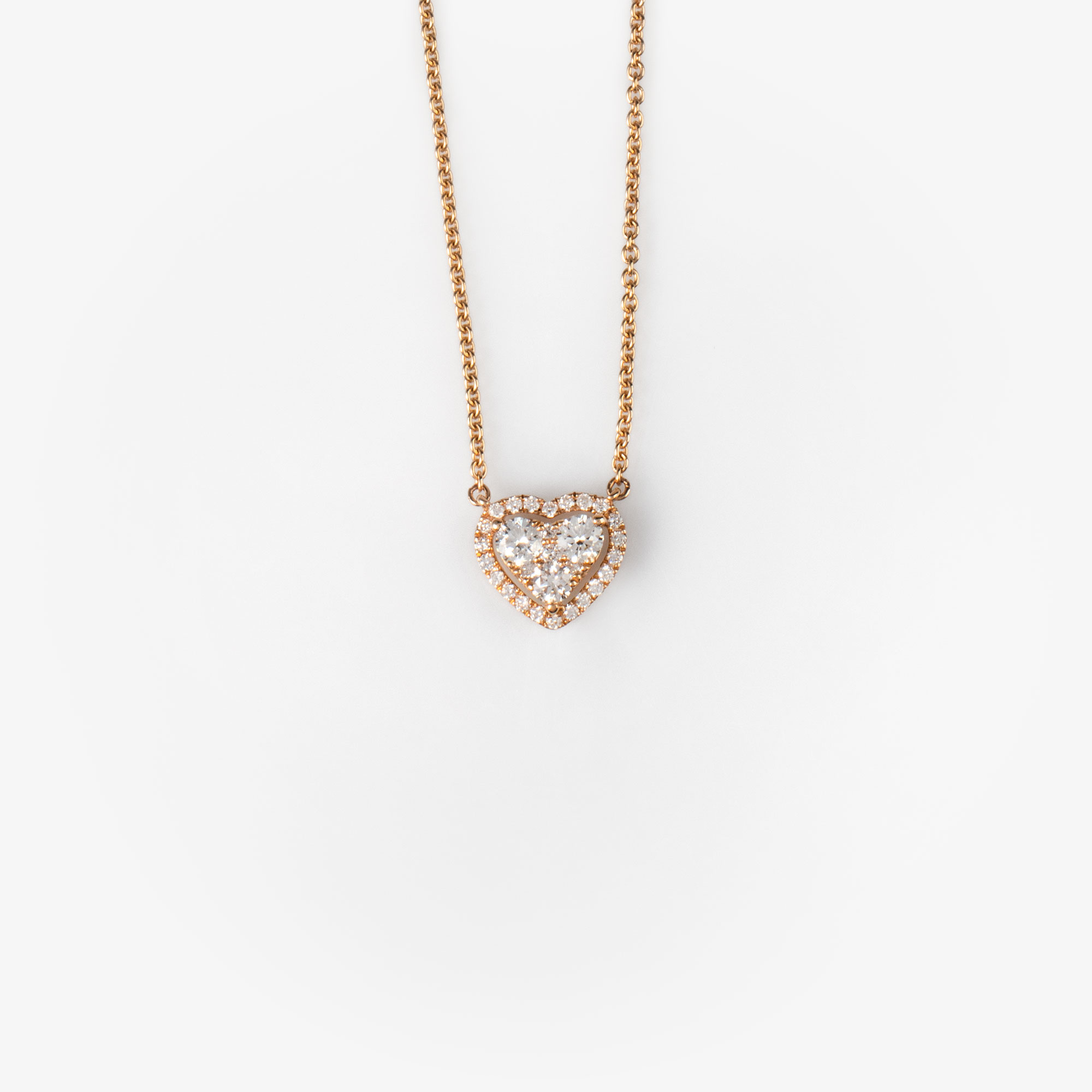 Pink gold heart with diamonds | Venetia Vildiridis E-Shop