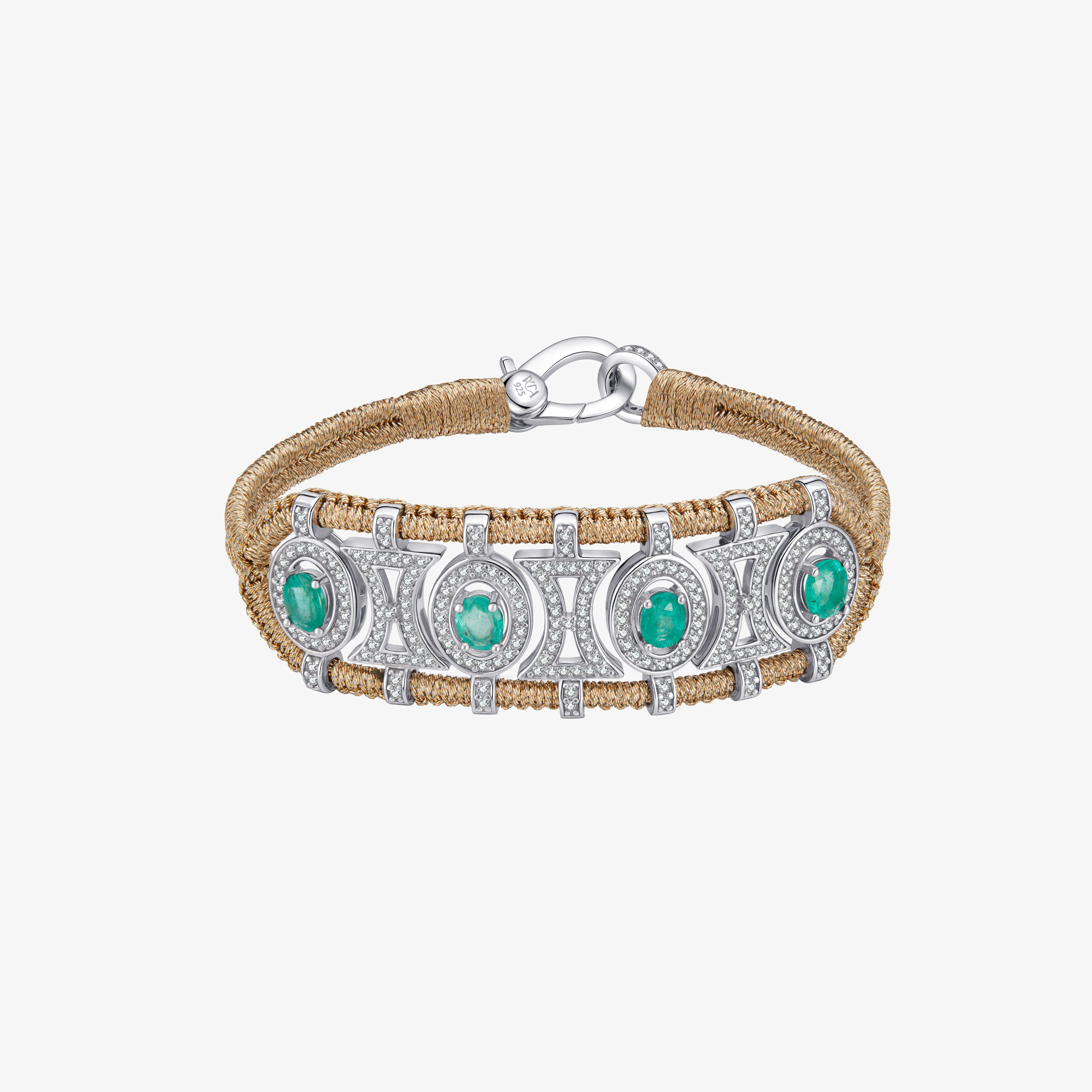 Van Den Abeele bracelet ''Olinda Emerald '' gold | Venetia Vildiridis E ...