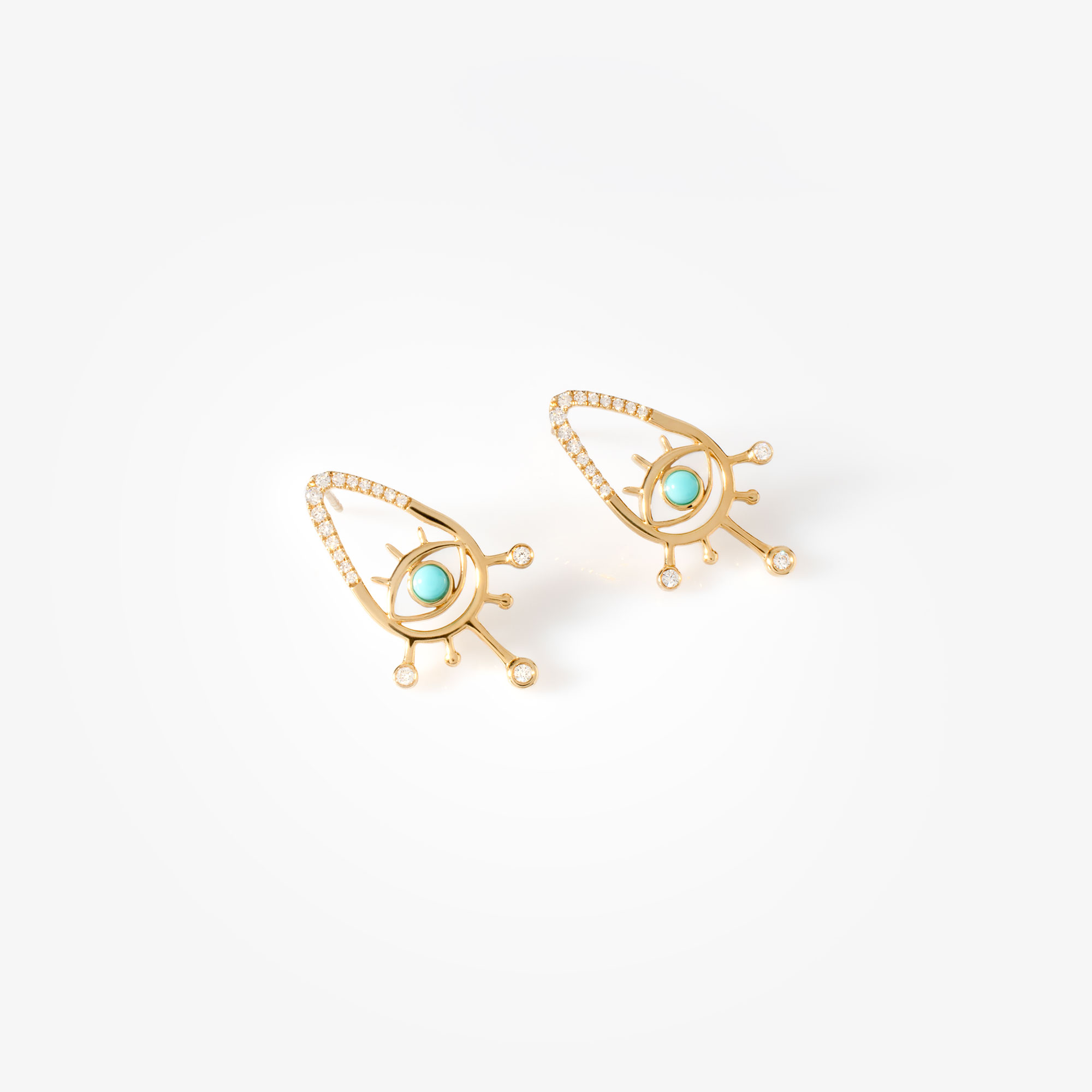 Impressive evil eye geometrical earrings | Venetia Vildiridis E-Shop